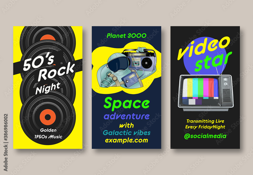 Vintage Retro Post Layouts Stock Template | Adobe Stock