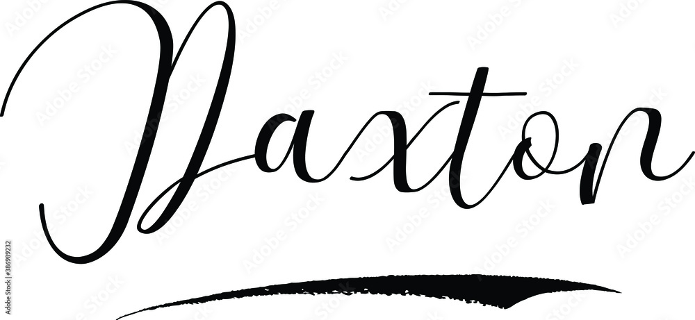 Daxton -Male Name Cursive Calligraphy on White Background Stock Vector ...