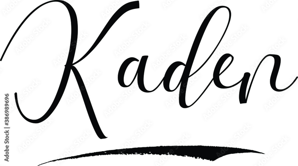 Kaden -Male Name Cursive Calligraphy on White Background Stock Vector ...