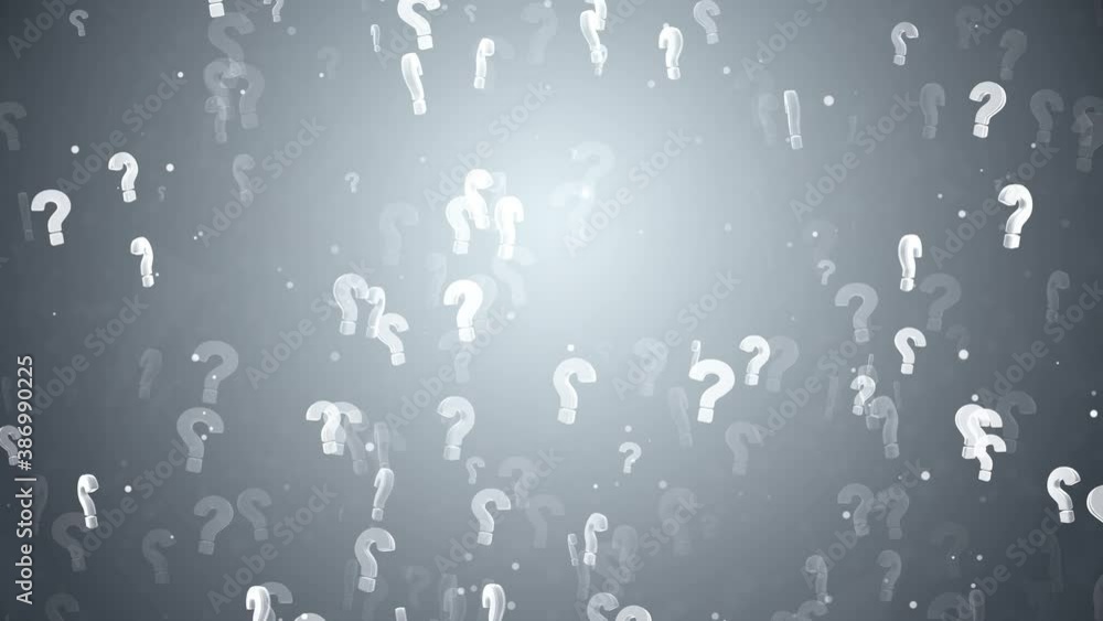Question marks, symbols Falling Silver and White 4K 3D Loop Animation ...