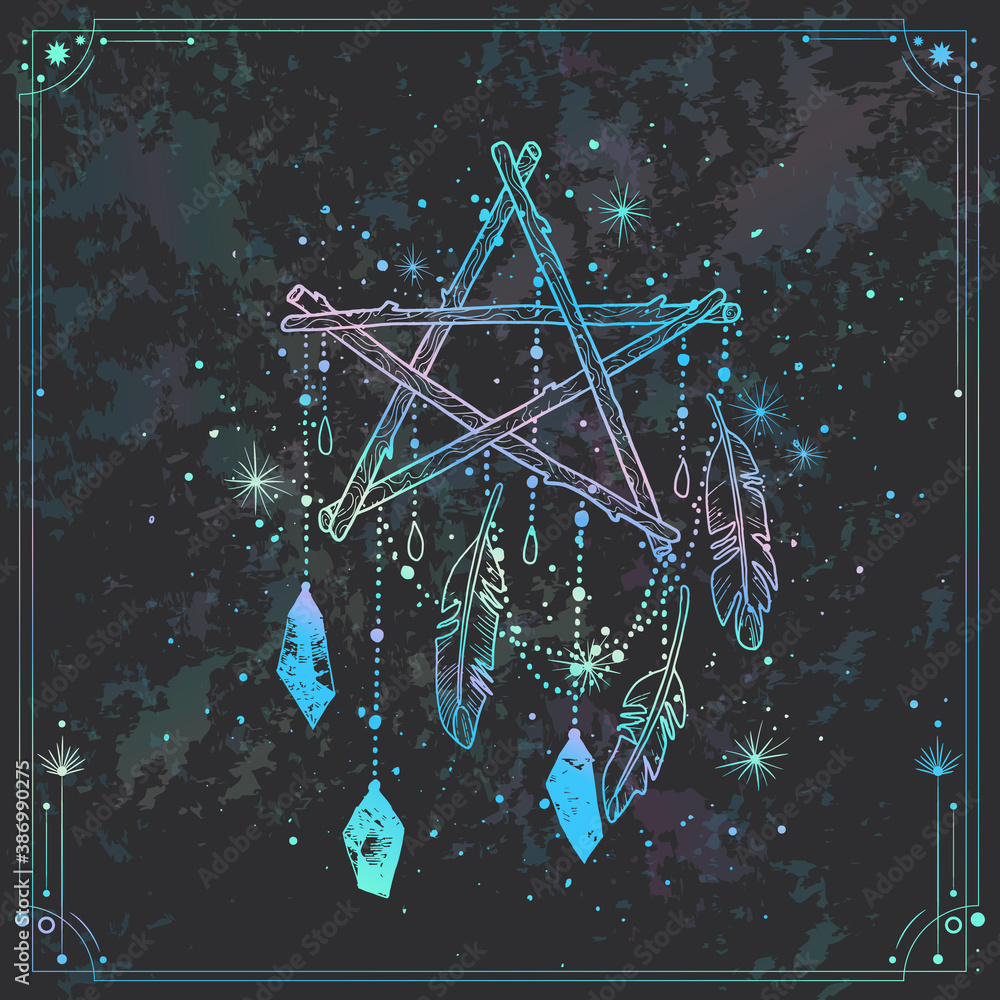 Vector illustration set of moon phases. New style, holographic ...