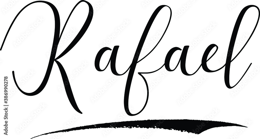 Rafael -Male Name Cursive Calligraphy on White Background Stock Vector ...