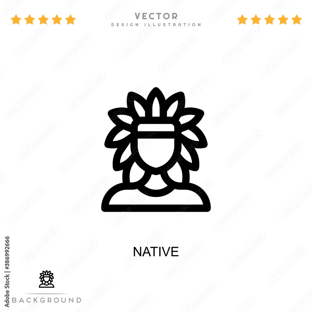 Native icon. Simple element from digital disruption collection. Line ...