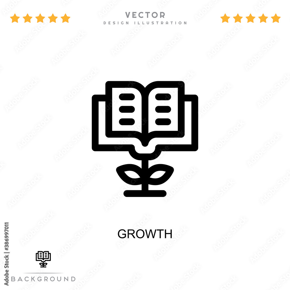 Growth icon. Simple element from digital disruption collection. Line ...