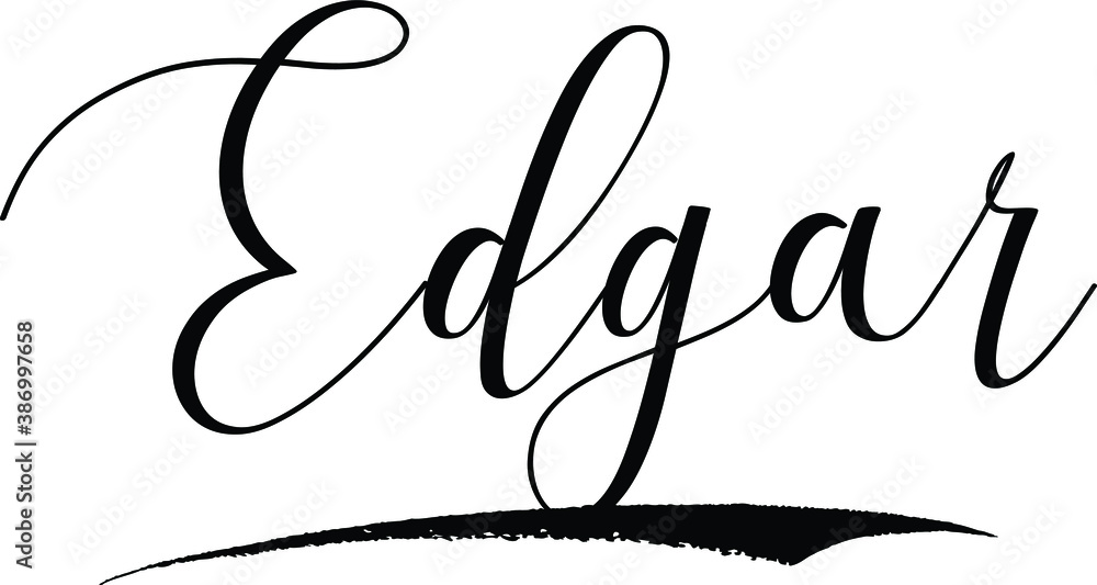 Edgar -Male Name Cursive Calligraphy on White Background Stock Vector ...