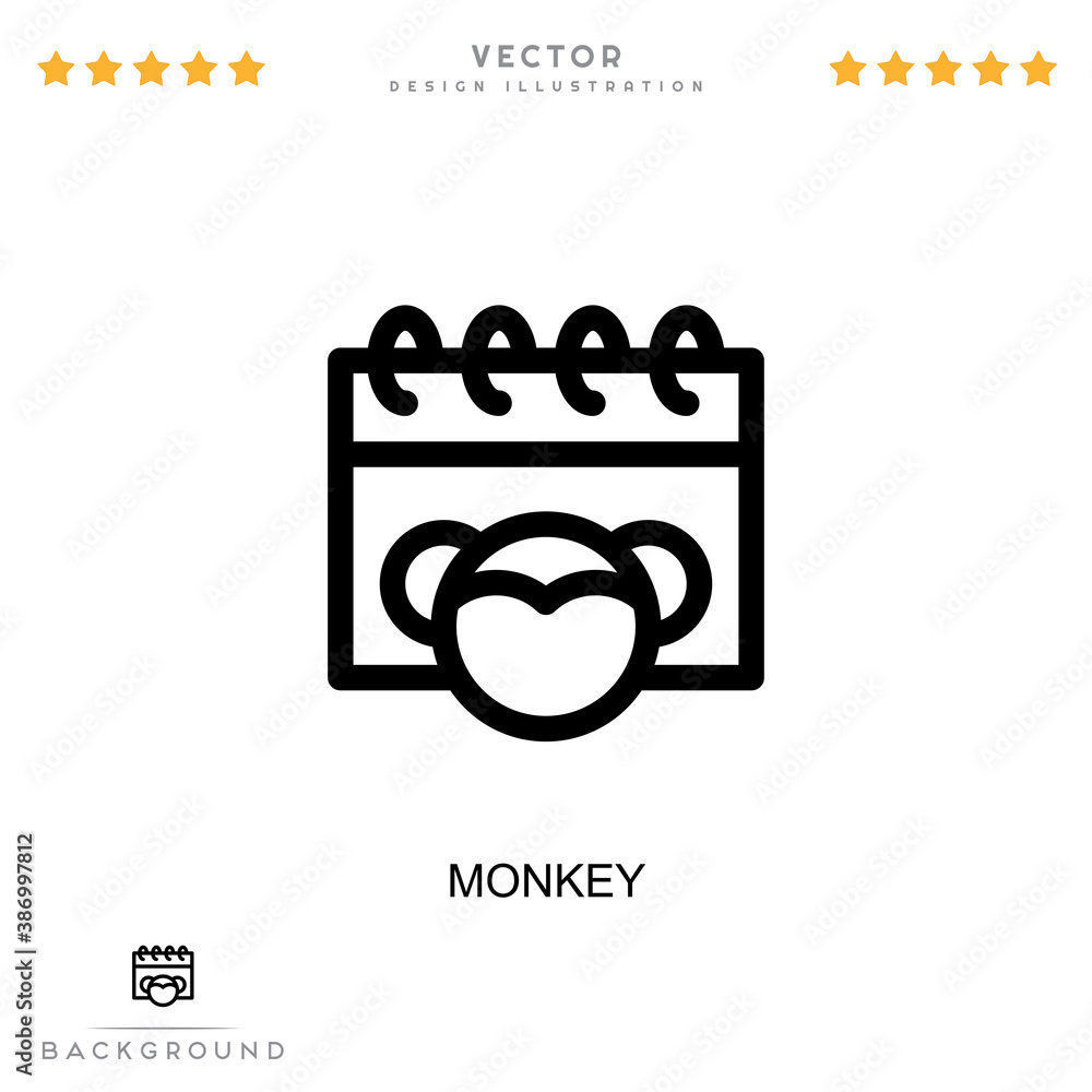 Monkey icon. Simple element from digital disruption collection. Line ...
