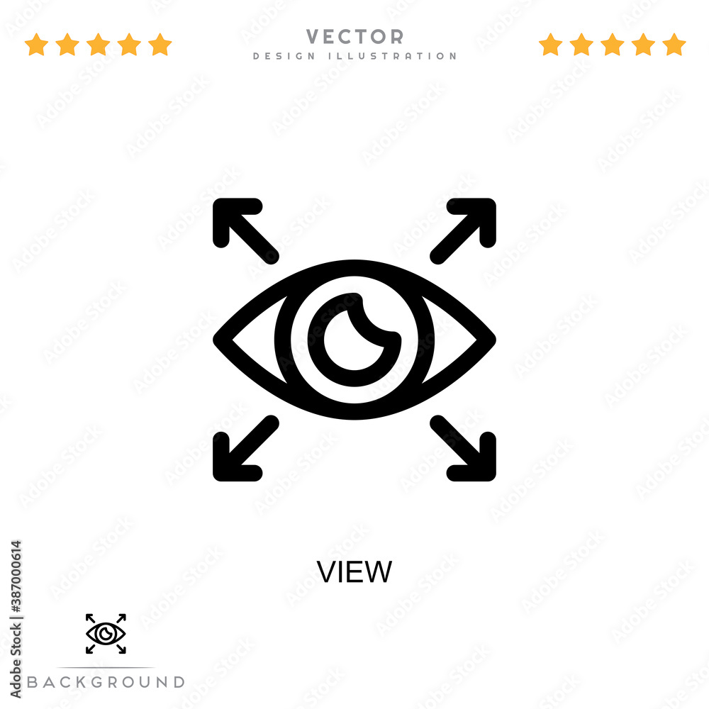 View icon. Simple element from digital disruption collection. Line View ...