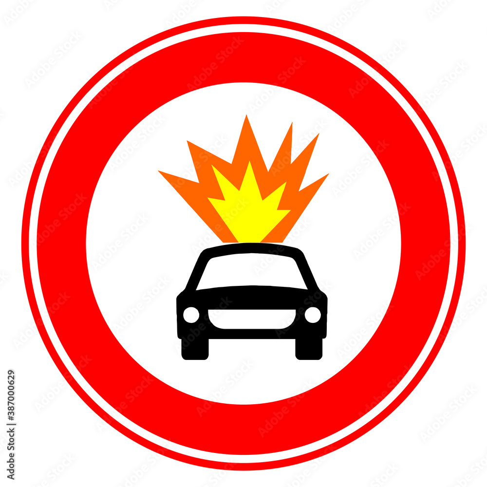 Traffic, road sign. Vehicles carrying more than a certain amount of ...