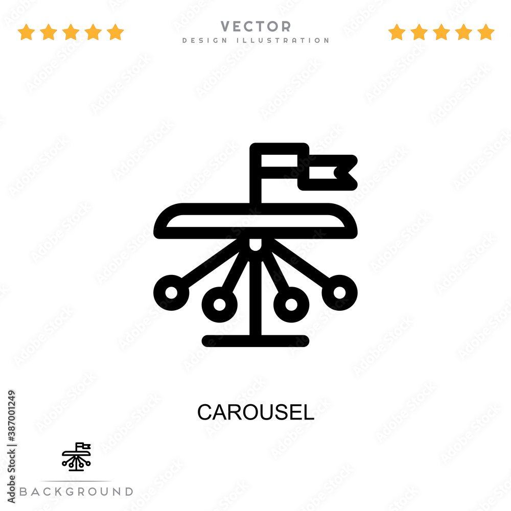 Carousel icon. Simple element from digital disruption collection. Line ...