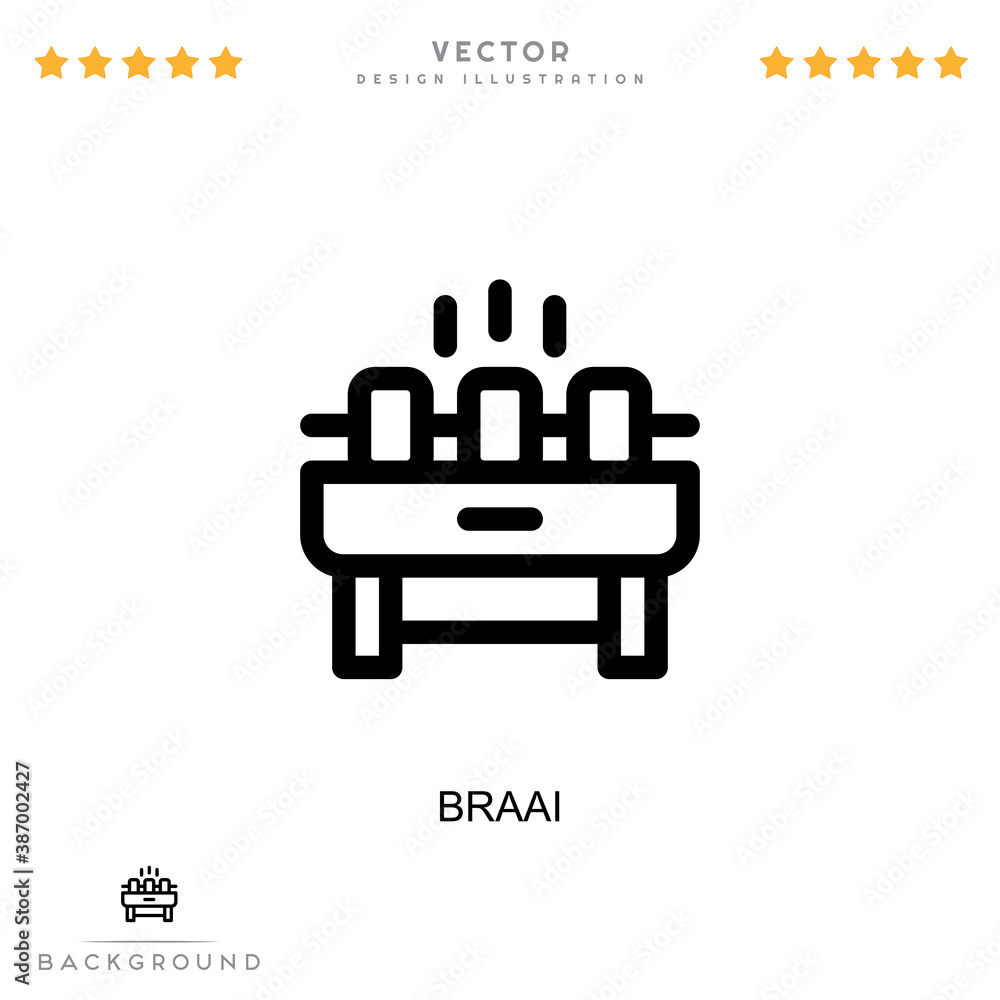 Braai icon. Simple element from digital disruption collection. Line ...