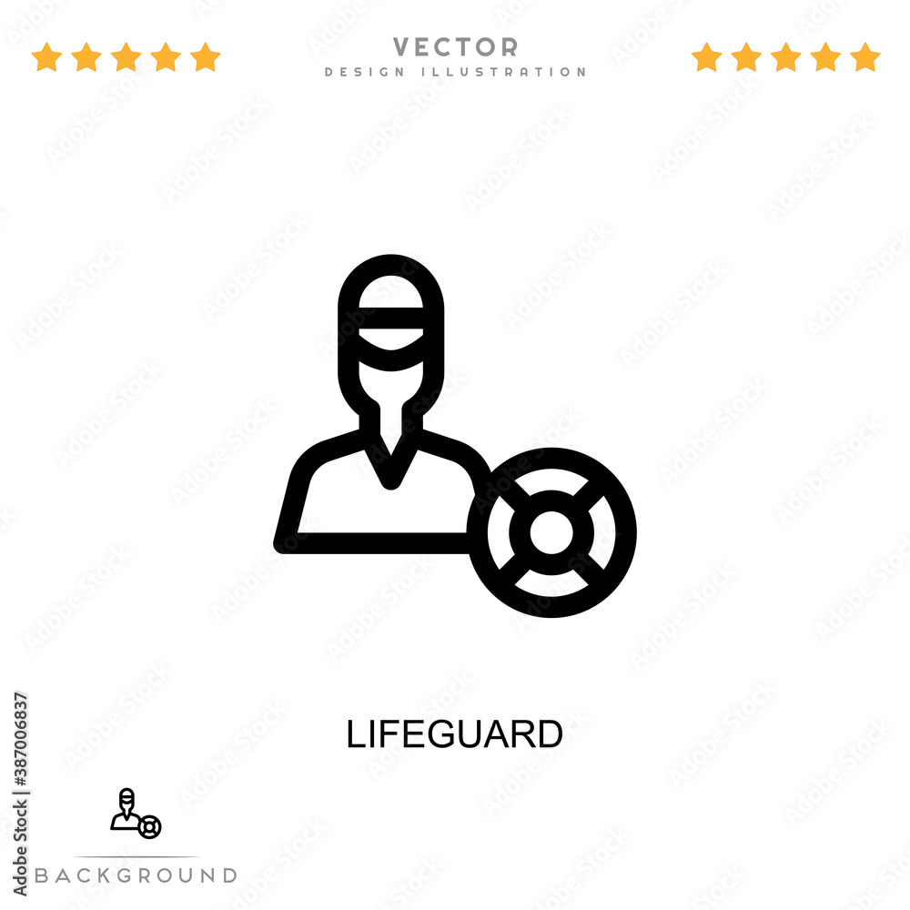 Lifeguard icon. Simple element from digital disruption collection. Line ...