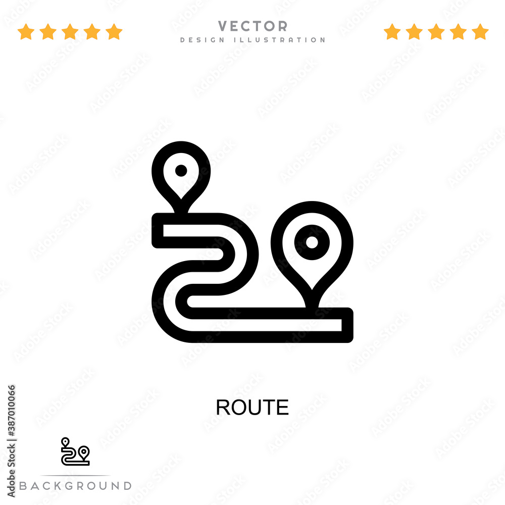 Route icon. Simple element from digital disruption collection. Line ...
