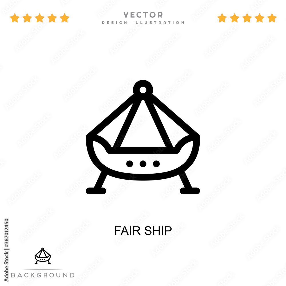 Fair ship icon. Simple element from digital disruption collection. Line Fair ship icon for ...