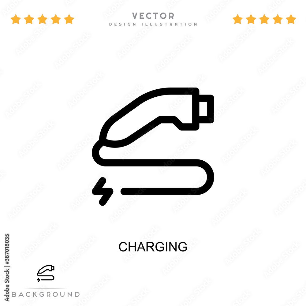 Charging icon. Simple element from digital disruption collection. Line ...