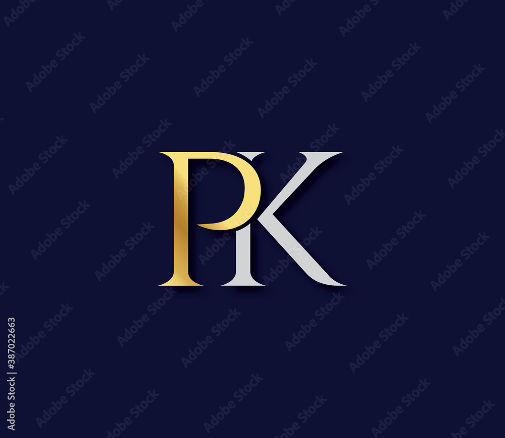 PK Alphabet Modern Logo Design Concept Stock Vector | Adobe Stock