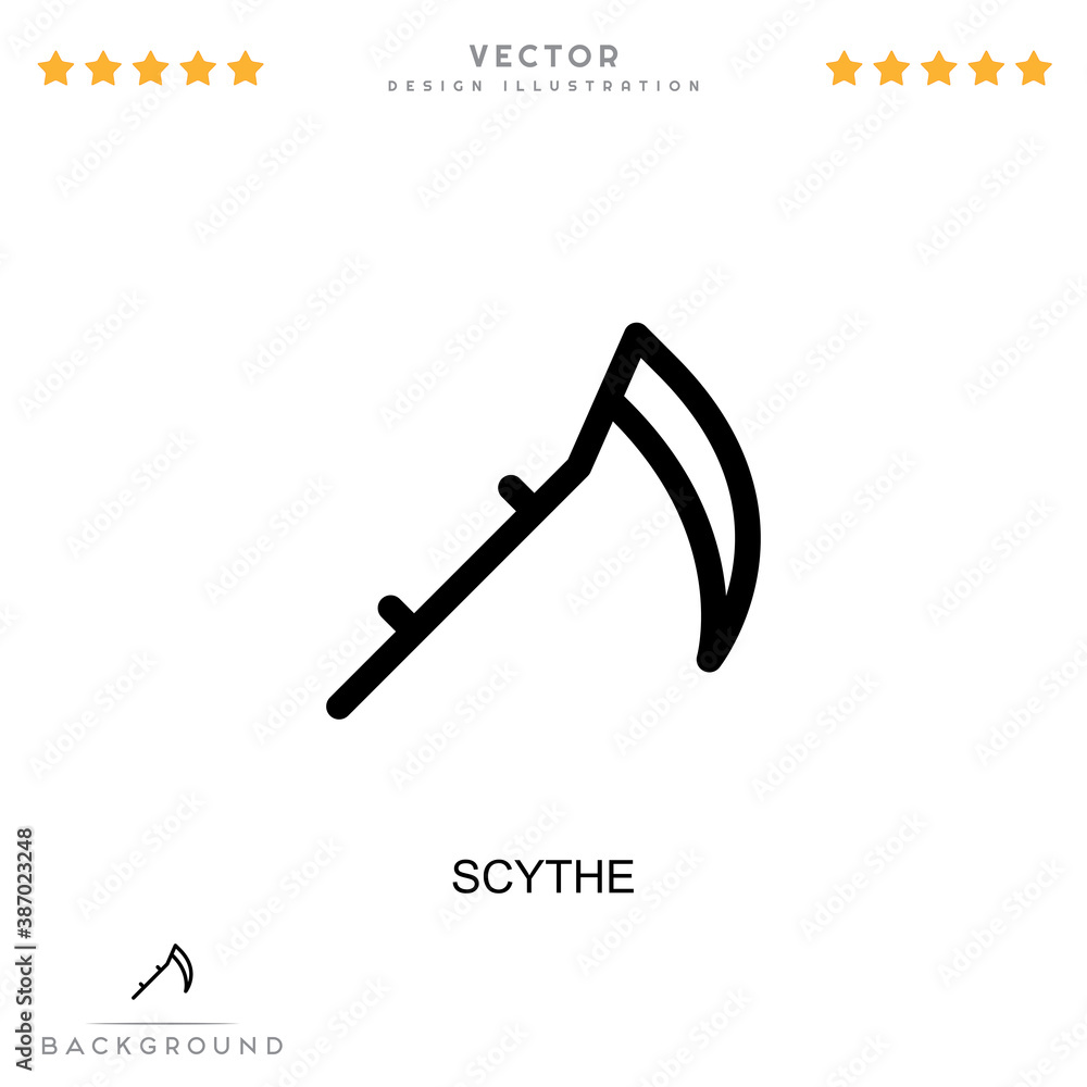 Scythe icon. Simple element from digital disruption collection. Line ...
