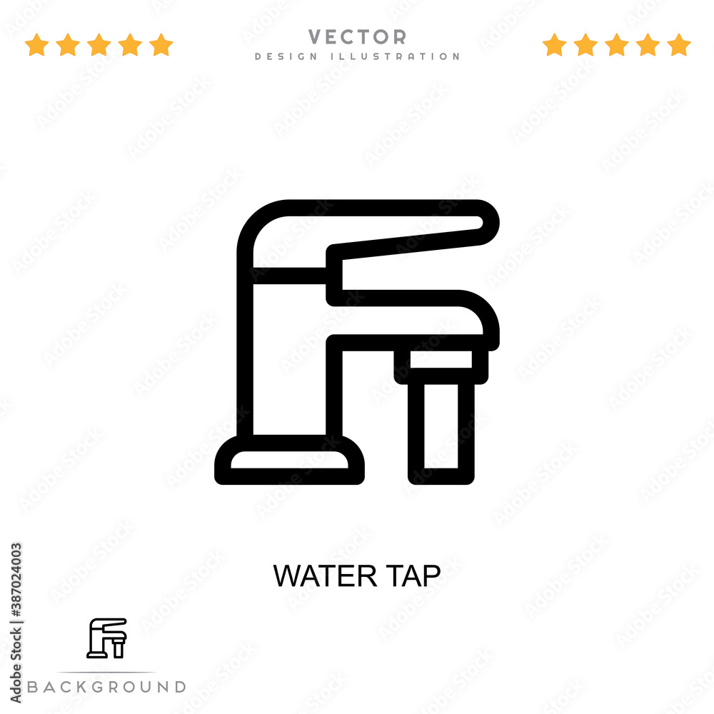Water tap icon. Simple element from digital disruption collection. Line ...