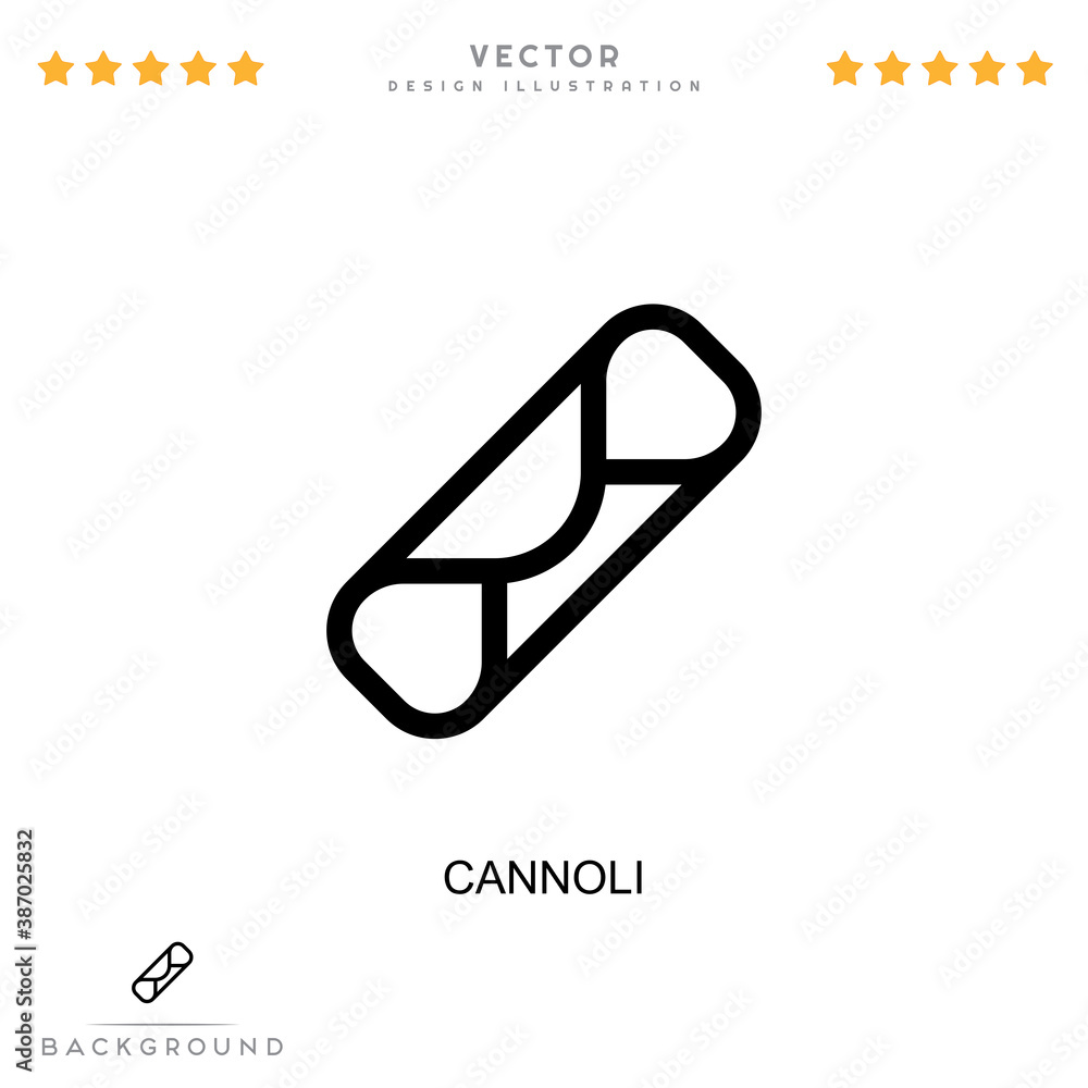 Cannoli icon. Simple element from digital disruption collection. Line ...
