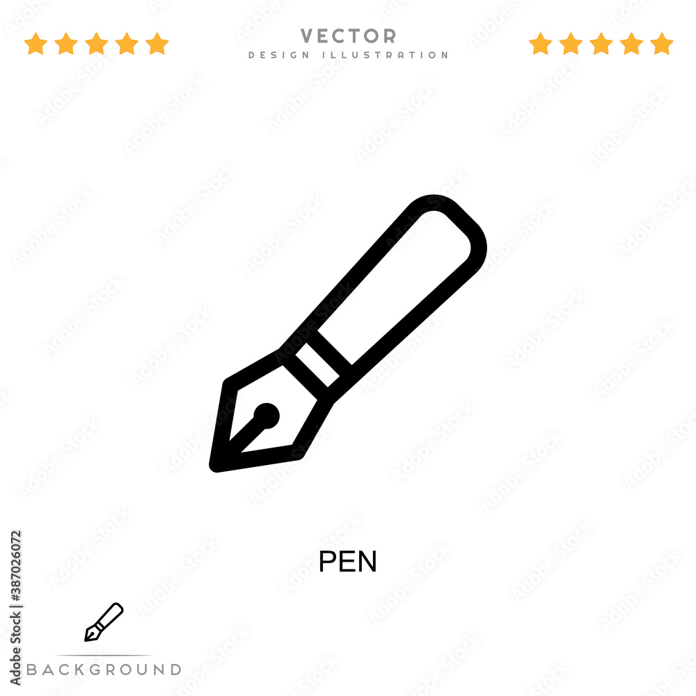 Pen icon. Simple element from digital disruption collection. Line Pen ...