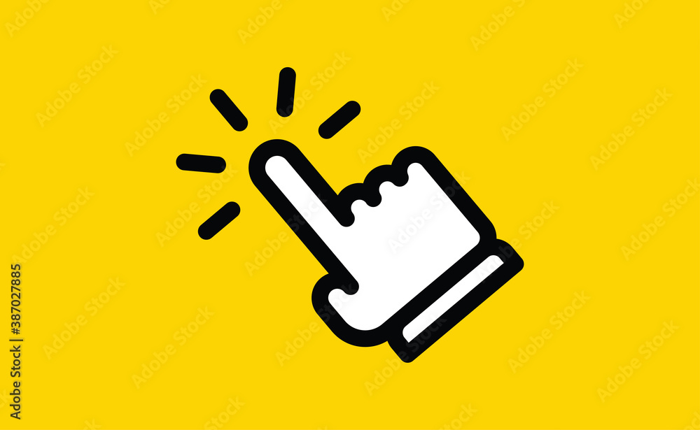 Hand click icon. Vector mouse pointer symbol. Stock Vector | Adobe Stock