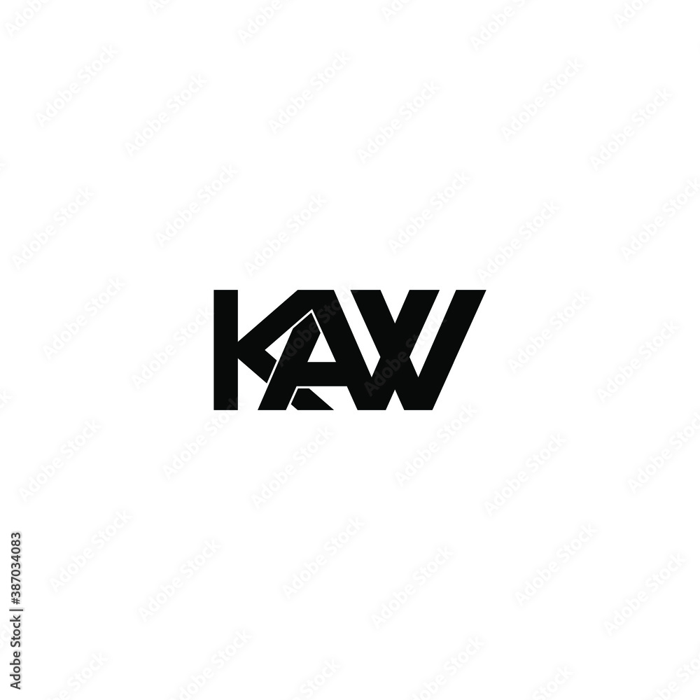 kaw letter original monogram logo design Stock Vector | Adobe Stock