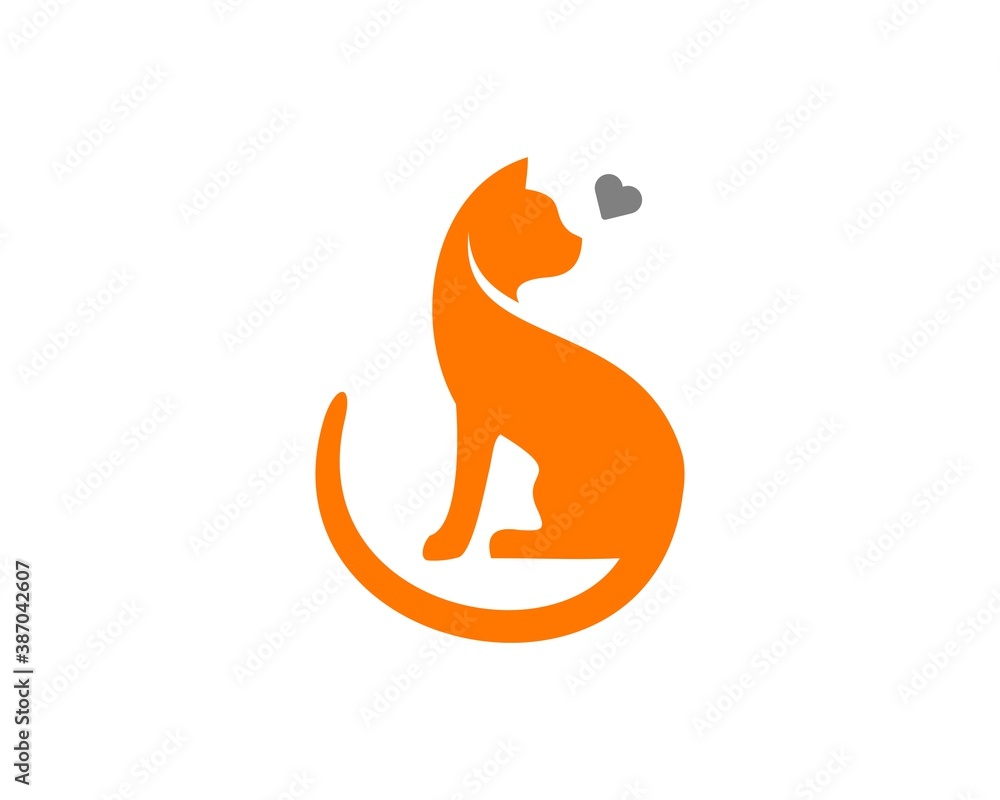 love cat vector simple logo Stock Vector | Adobe Stock