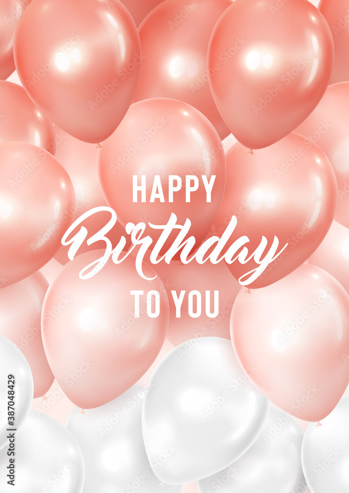 3d realistic vector balloon background. Pastel colors from rose to ...