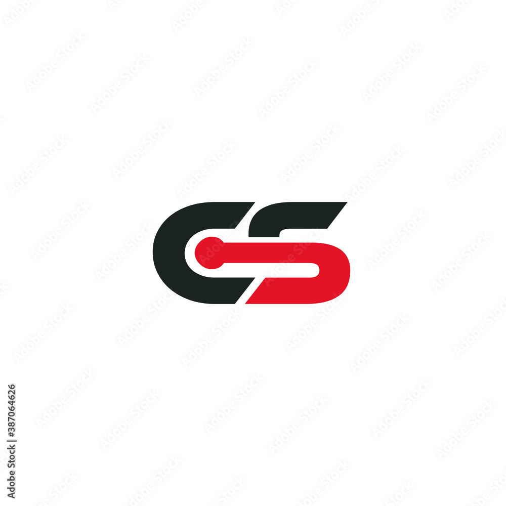 cs tech logo design vector icon linked Stock Vector | Adobe Stock