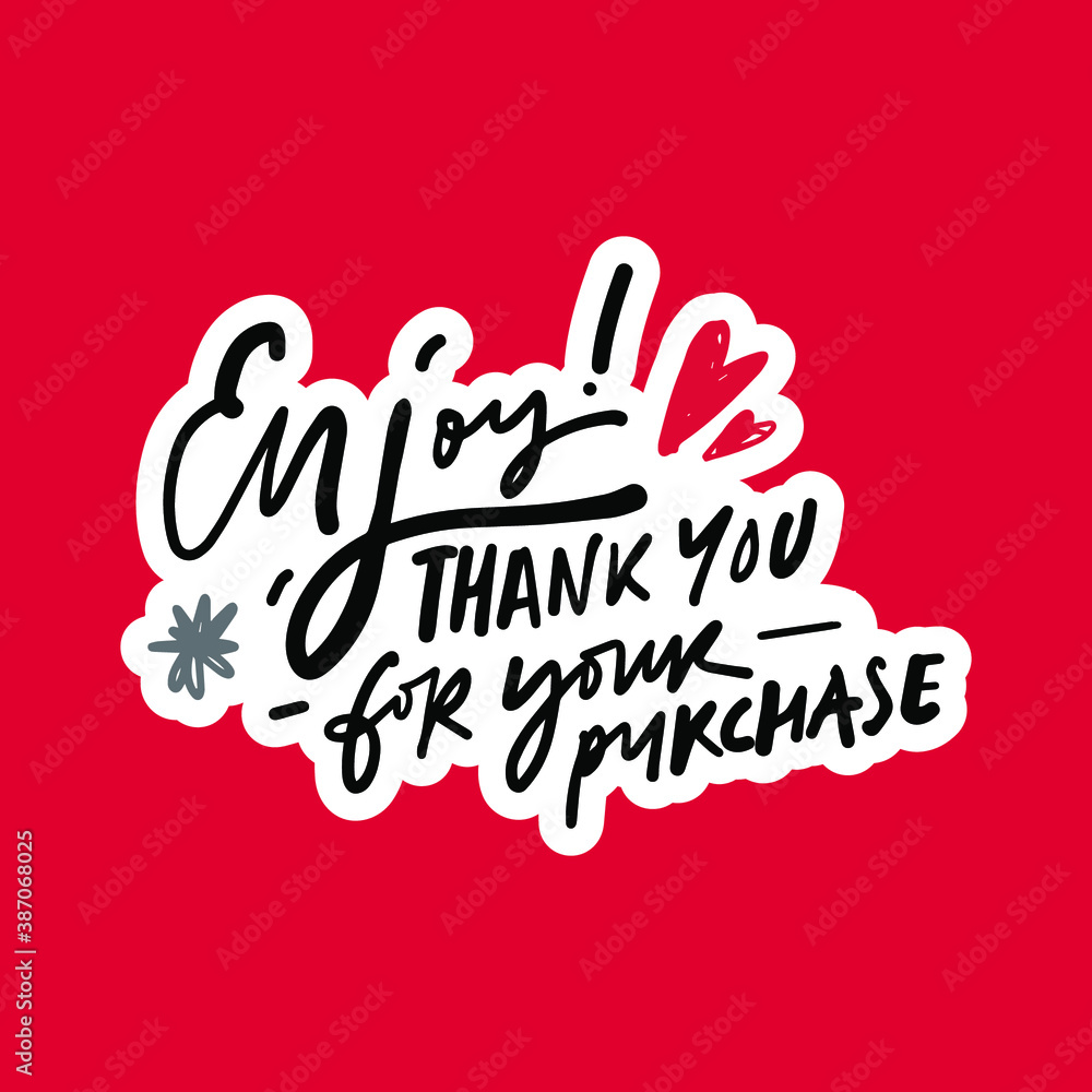 Thank you for your purchase. Hand lettering for your design. Sticker ...