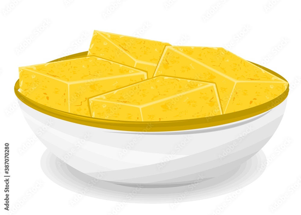 Barfi indian Sweet Dish Food Vector Stock Vector | Adobe Stock