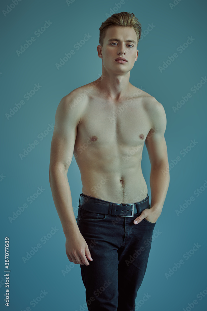 male model with muscular body Stock Photo | Adobe Stock