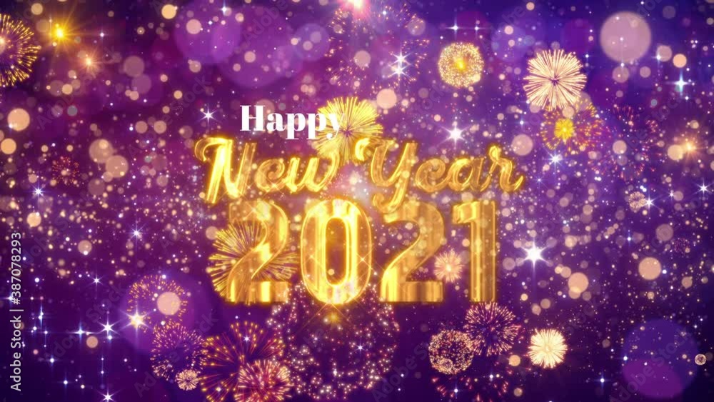 2021 happy new year greetings motion graphics Stock Video | Adobe Stock