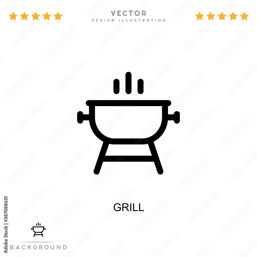 Grill icon. Simple element from digital disruption collection. Line ...