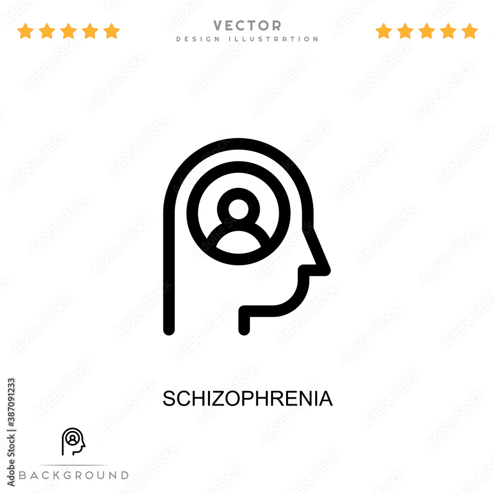 Schizophrenia icon. Simple element from digital disruption collection. Line Schizophrenia icon ...