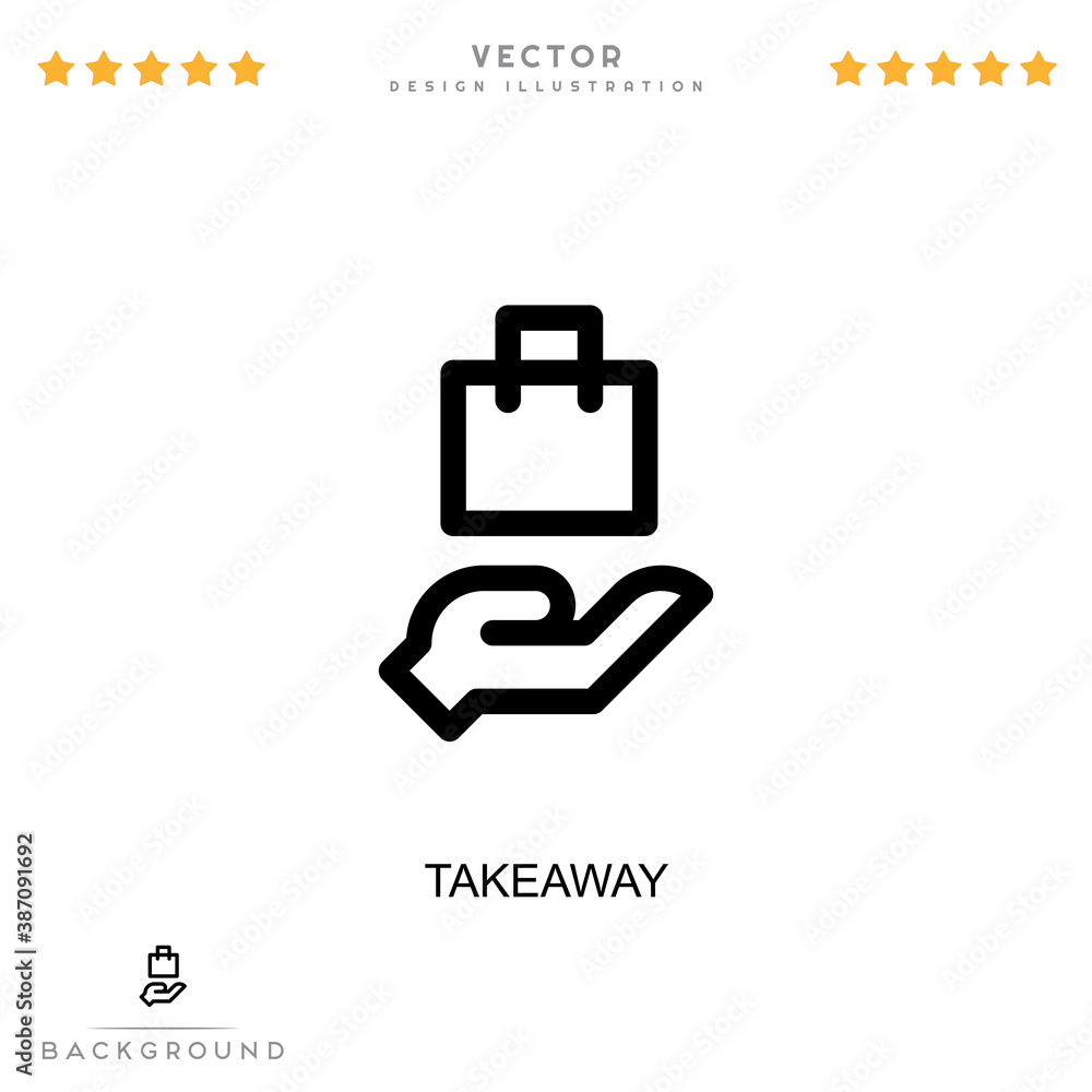 Takeaway icon. Simple element from digital disruption collection. Line ...