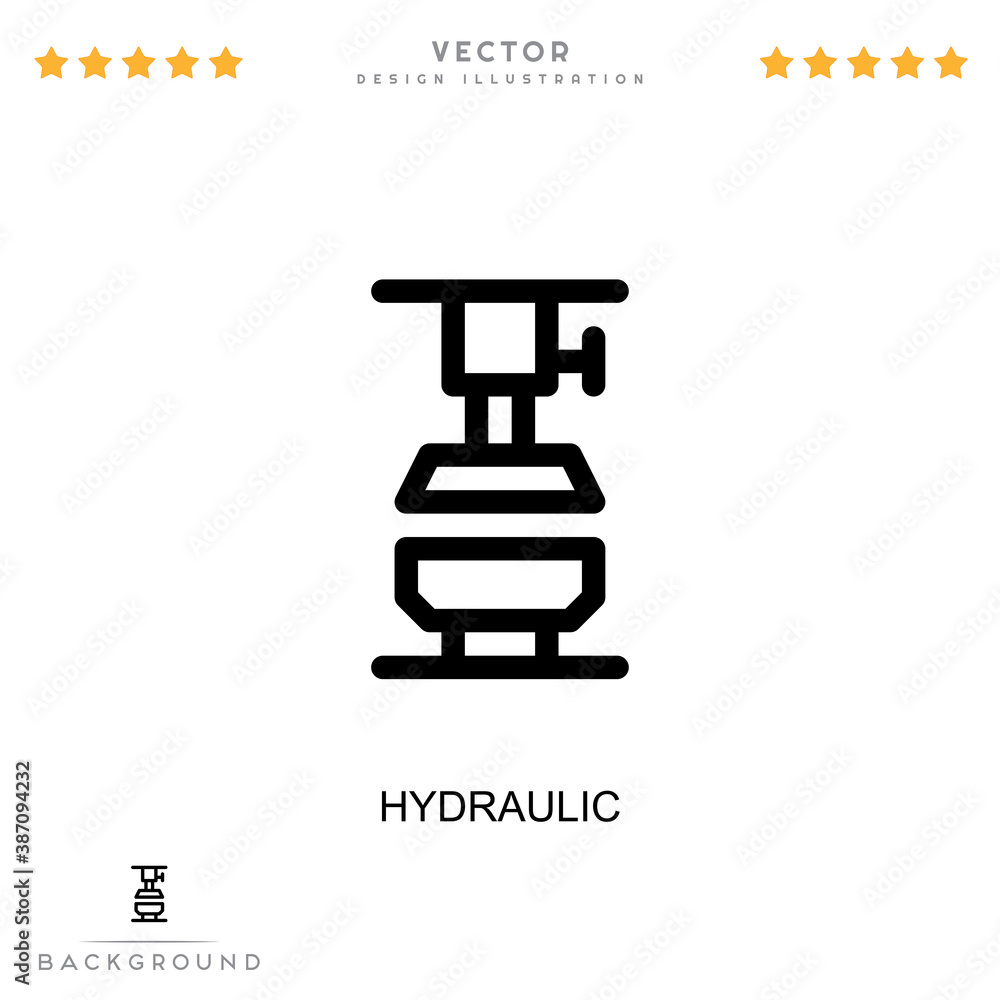 Hydraulic icon. Simple element from digital disruption collection. Line ...