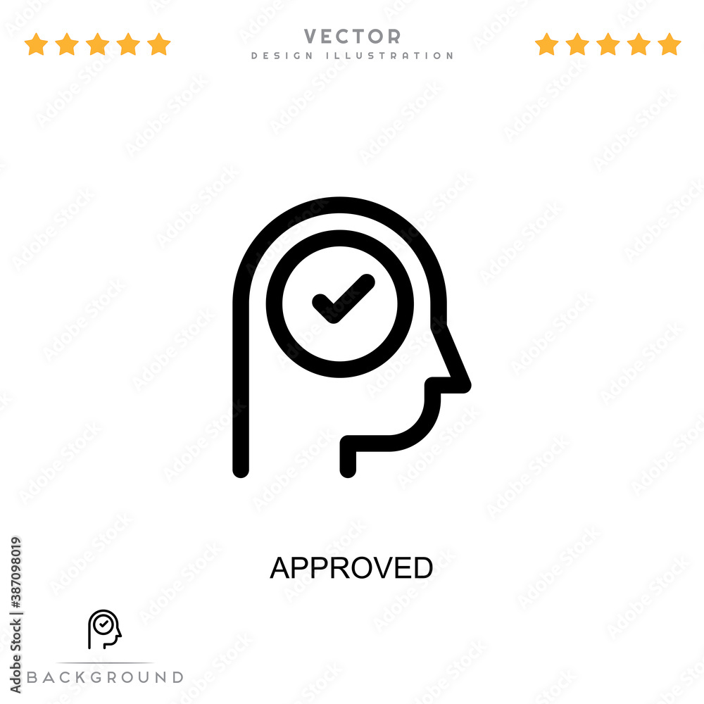 Approved icon. Simple element from digital disruption collection. Line ...