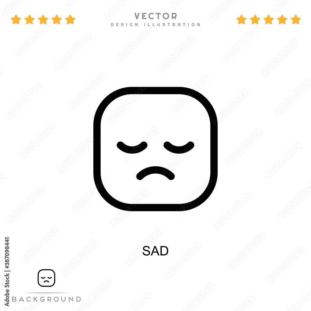 Sad icon. Simple element from digital disruption collection. Line Sad ...