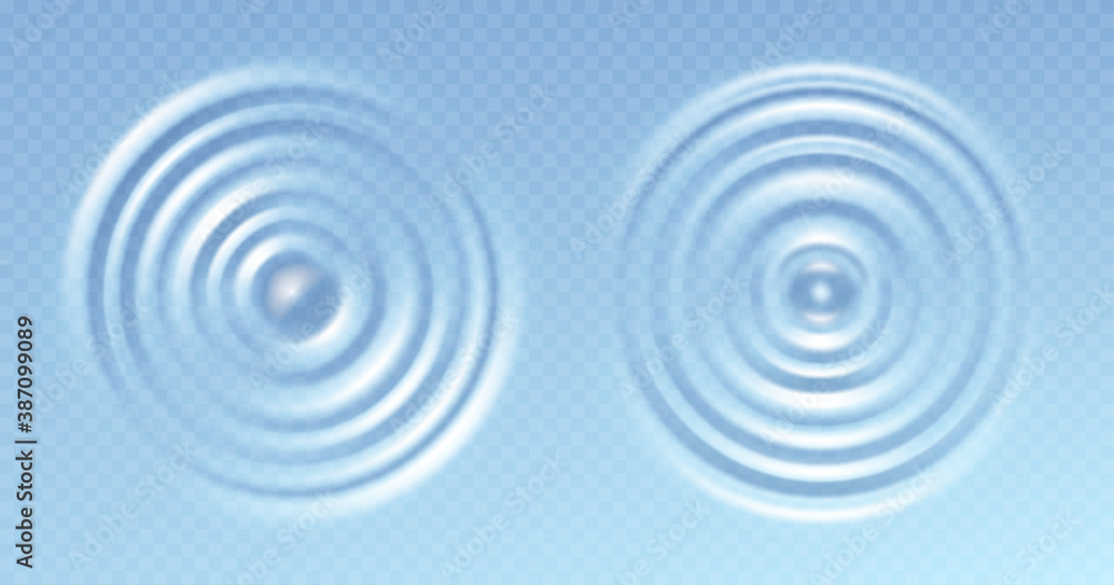 Water ripple. Round wave surfaces on transparent background Stock ...