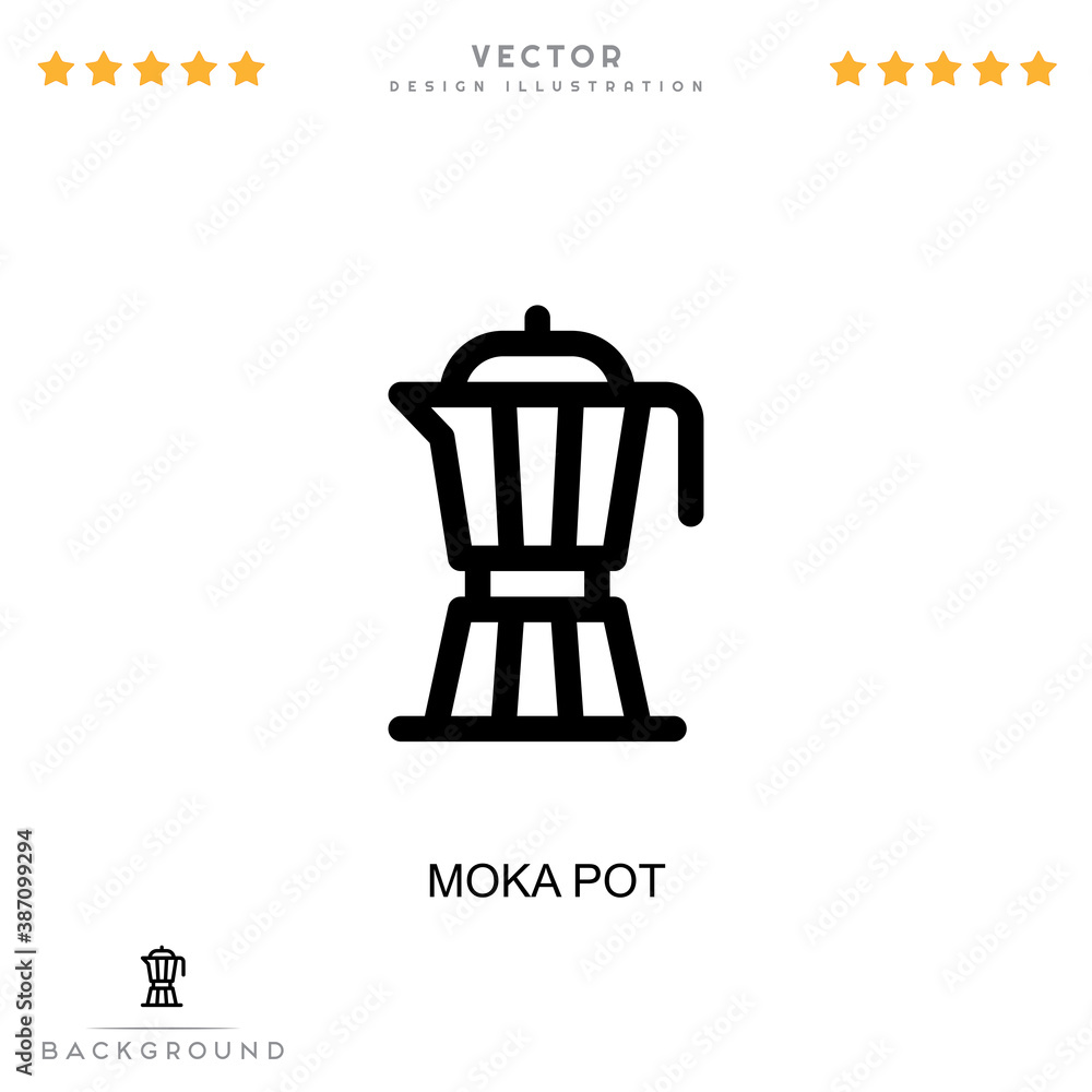 Moka pot icon. Simple element from digital disruption collection. Line ...