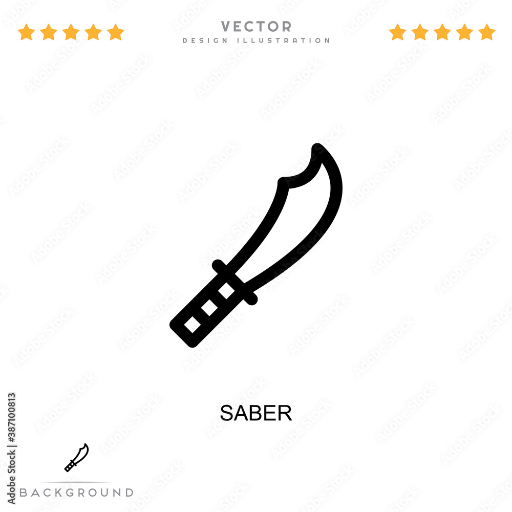 Saber icon. Simple element from digital disruption collection. Line ...