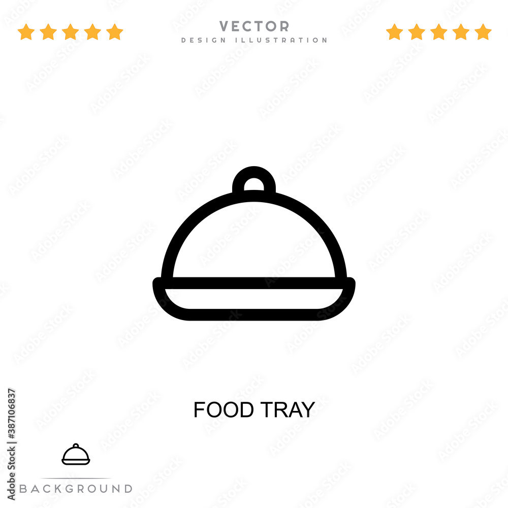 Food tray icon. Simple element from digital disruption collection. Line ...