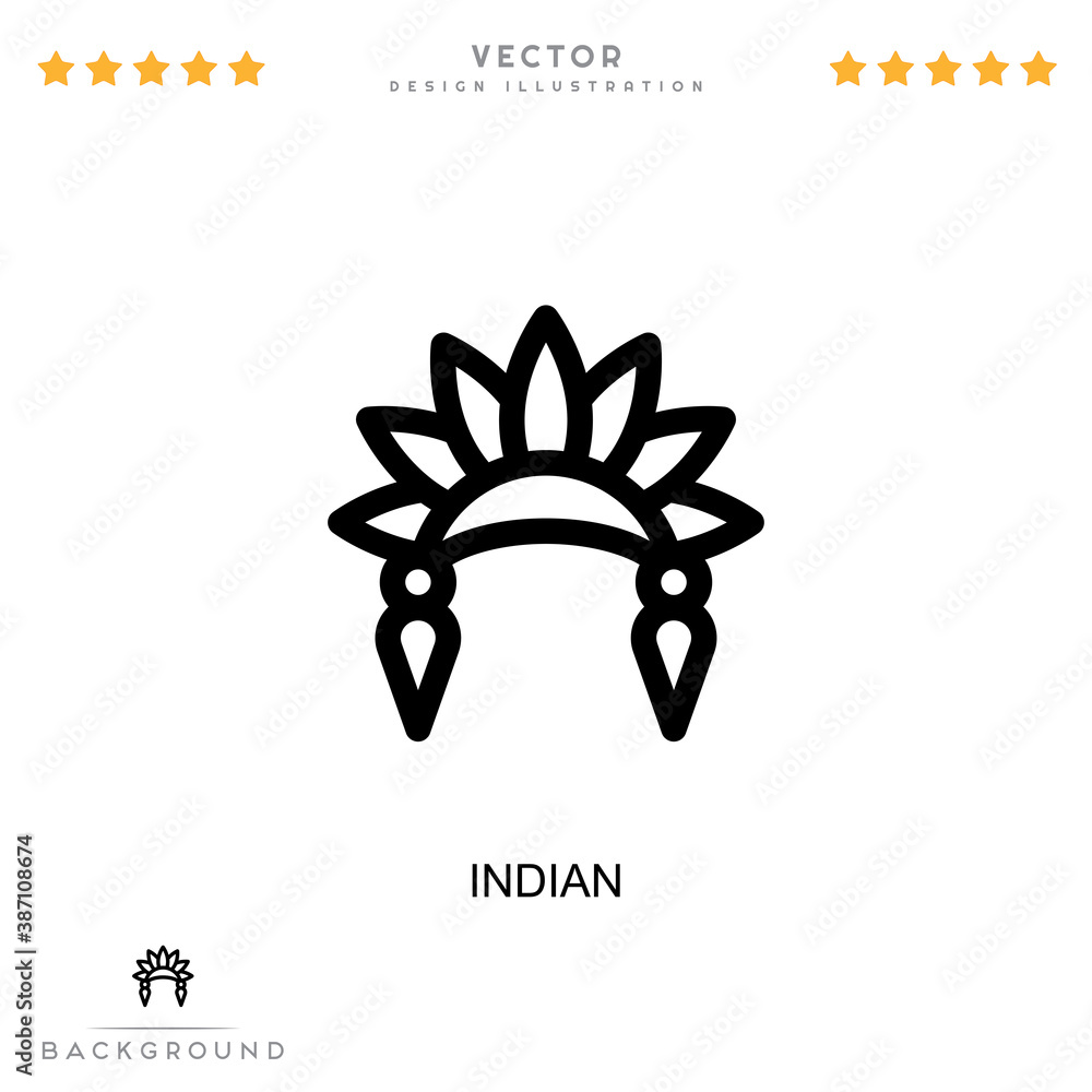 Indian icon. Simple element from digital disruption collection. Line ...