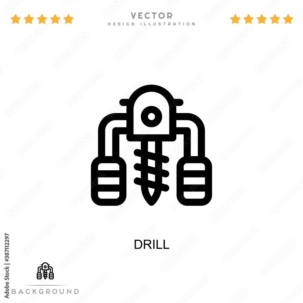 Drill icon. Simple element from digital disruption collection. Line ...