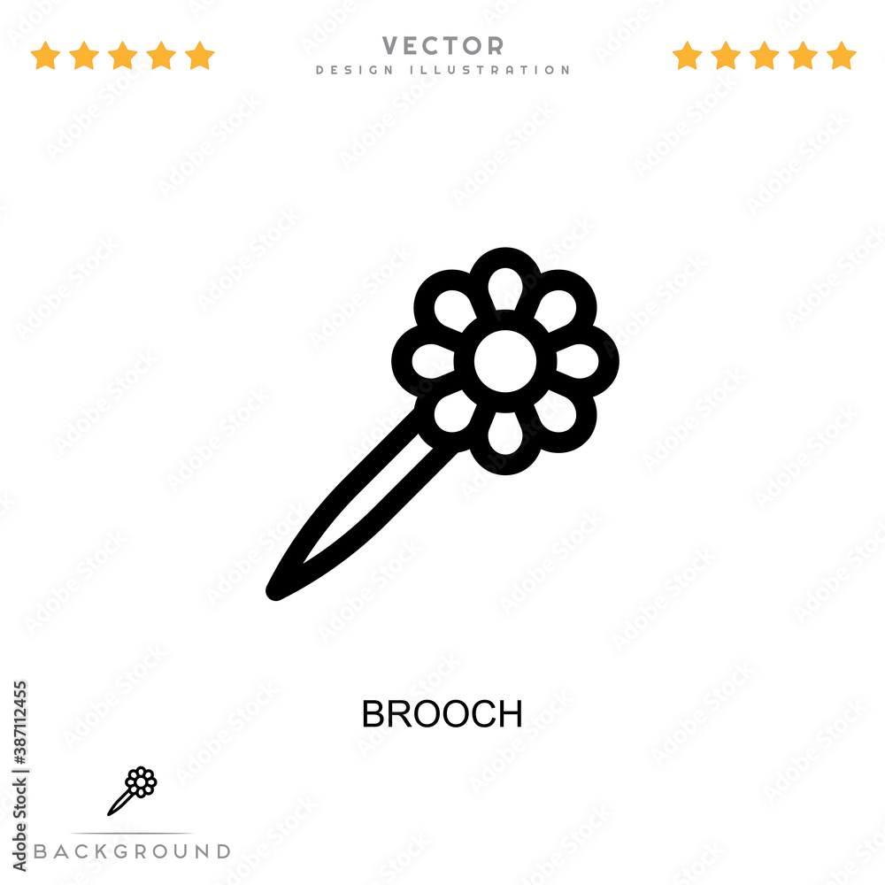 Brooch icon. Simple element from digital disruption collection. Line ...