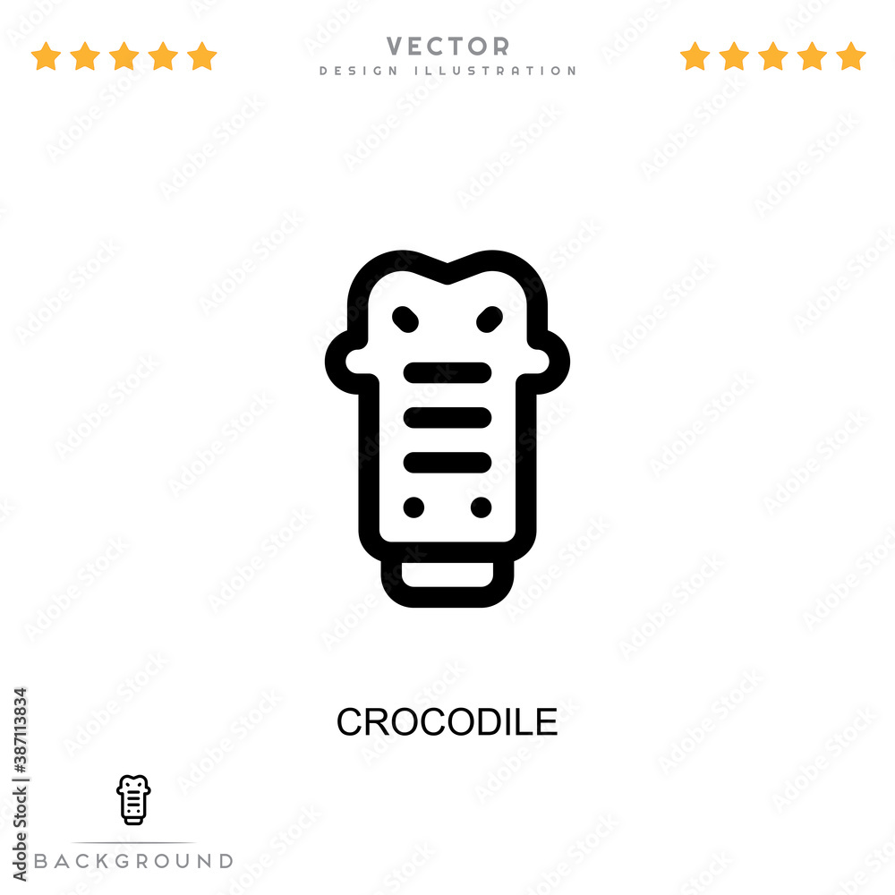 Crocodile icon. Simple element from digital disruption collection. Line ...