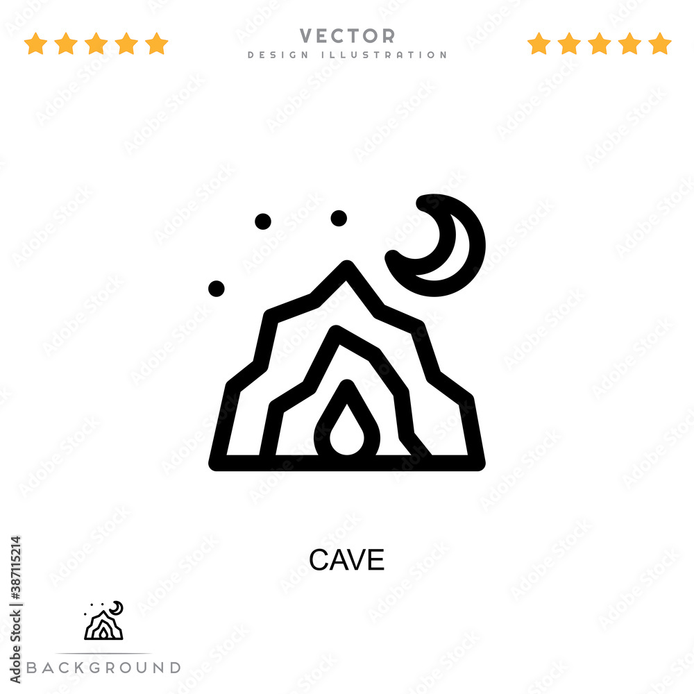 Cave icon. Simple element from digital disruption collection. Line Cave ...