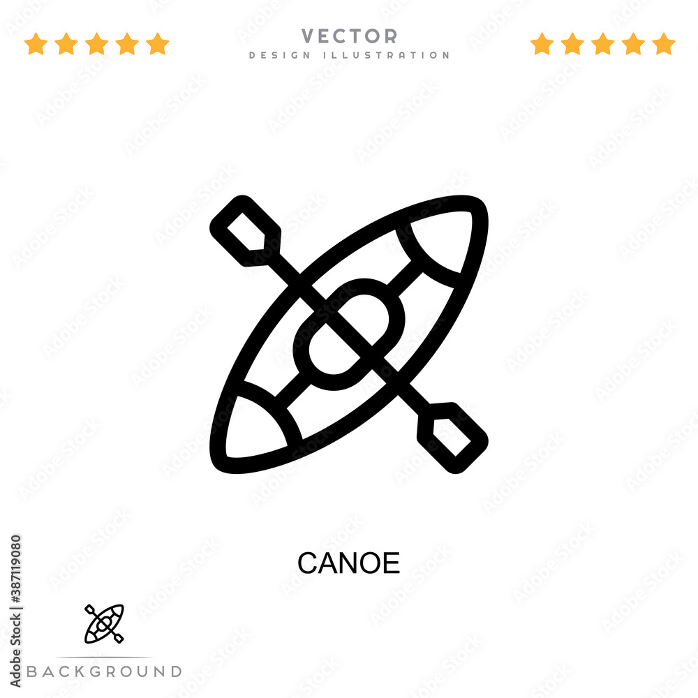 Canoe icon. Simple element from digital disruption collection. Line ...