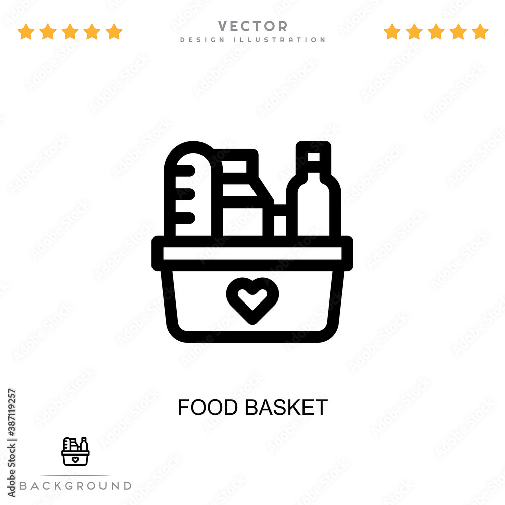Food basket icon. Simple element from digital disruption collection ...