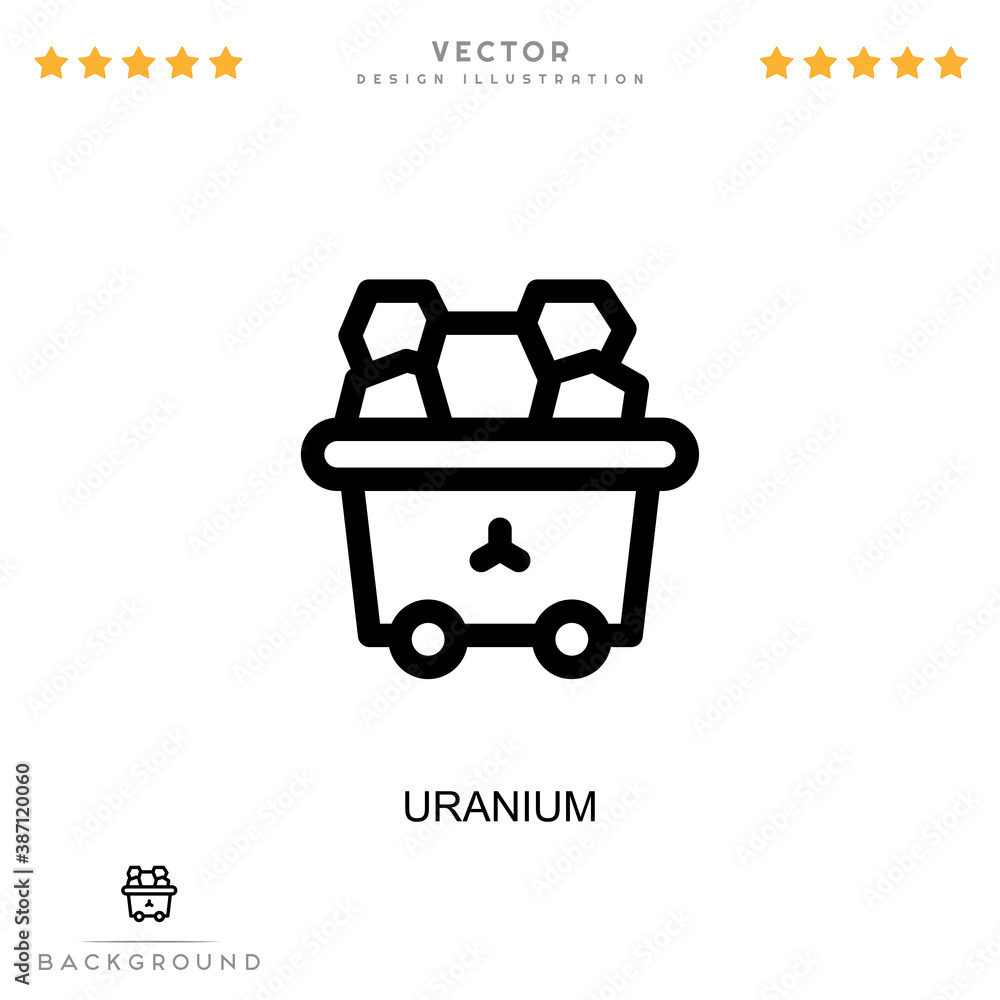 Uranium icon. Simple element from digital disruption collection. Line ...